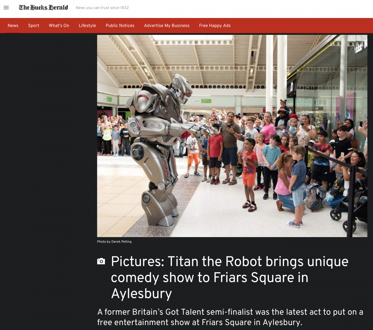 Titan the Robot : Summer 2022 Newspaper Clippings | Cyberstein Robotics