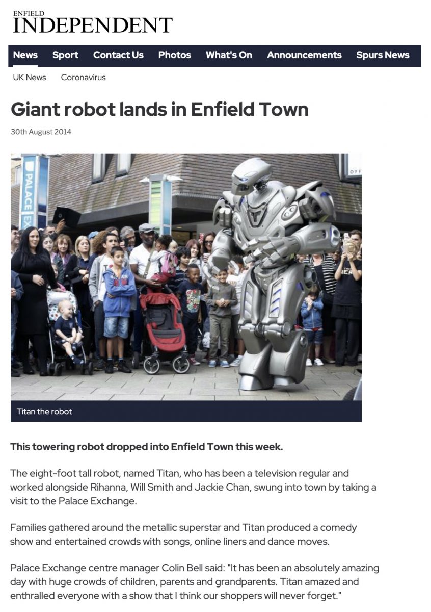Titan the Robot : Summer 2022 Newspaper Clippings | Cyberstein Robotics