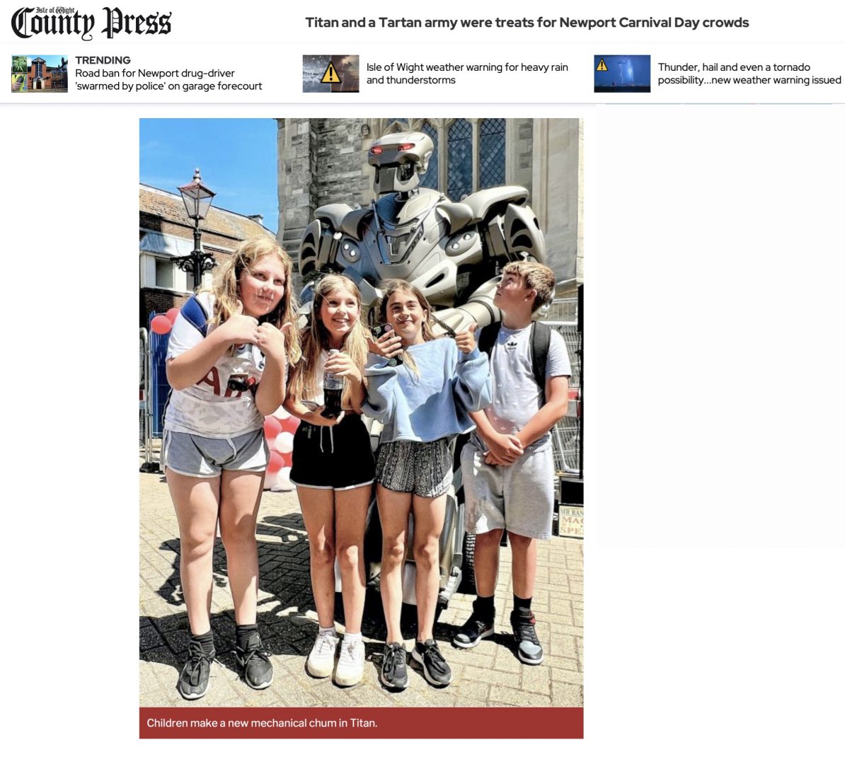 Titan the Robot : Summer 2022 Newspaper Clippings | Cyberstein Robotics